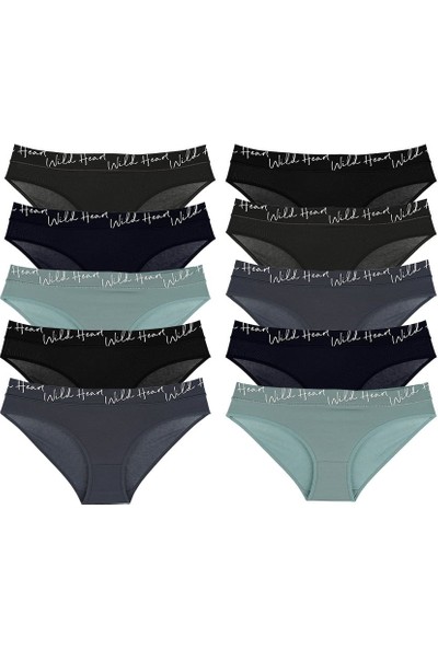 Donella 10'lu Renkli Kadın Yüksek Bel Külot - 318009K