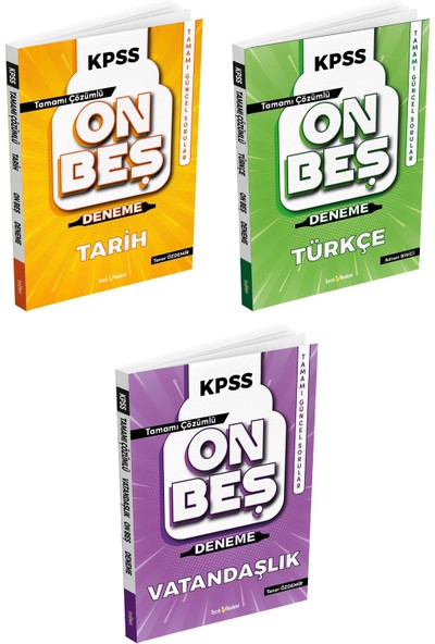 Tercih Akademi Kpss Onbeş Deneme Türkçe, Vatandaşlık, Tarih Tamamı Çözümlü Set
