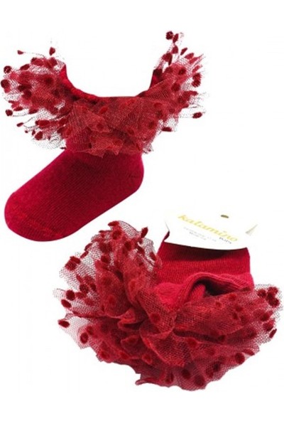 Katamino Kız Bebek Saren Tüllü Soket Çorap K46207 Bordo Katamino Kız Bebek Saren Tüllü Soket Çorap K46207 Bordo