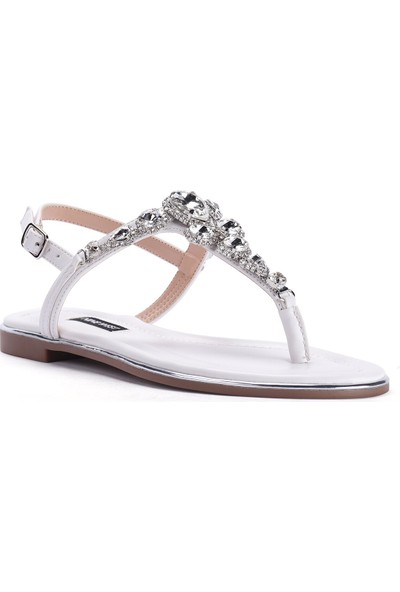 Nine West Zulı 2fx Beyaz Kadın Düz Sandalet