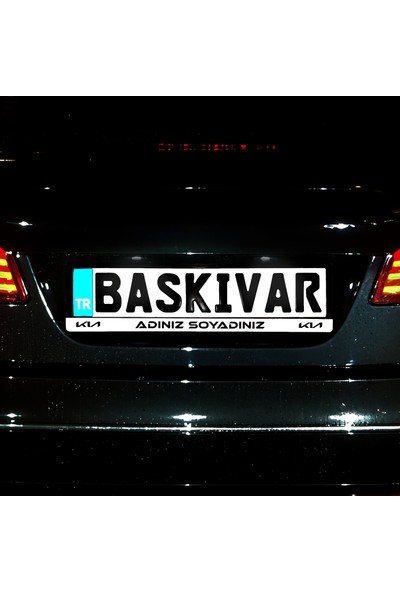 Kişiye Özel Kia Işıkta Parlayan Reflektörlü Plakalık
