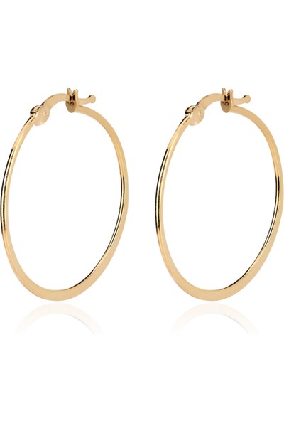 Coşar Silver Altın Kaplama 1,15 mm Halka Gümüş Küpe