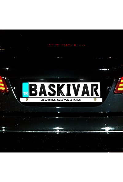 Kişiye Özel Porsche Işıkta Parlayan Reflektörlü Plakalık