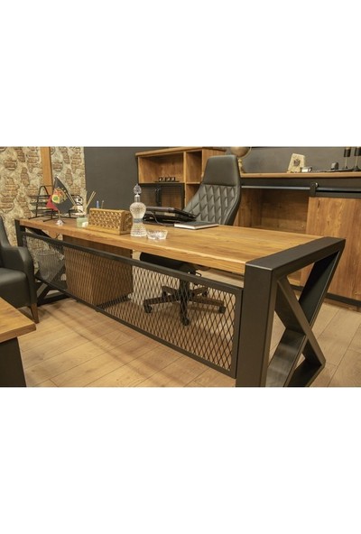 Deryawood Masif Ağaç Ofis Takım Seti 170 cm Deryawood Masif Ağaç Ofis Takım Seti 170 cm