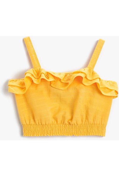 Koton Kız Çocuk Askılı Crop Bluz Pamuklu