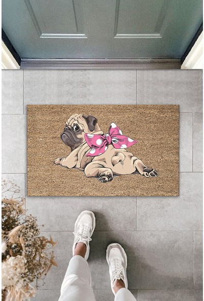 Silkcoat Home Dijital Baskı Kahverengi Pembe Fiyonklu Yüzüstü Yatan Köpek Dekoratif Kapı Paspası PS1272 Silkcoat Home Dijital Baskı Kahverengi Pembe Fiyonklu Yüzüstü Yatan Köpek Dekoratif Kapı Paspası PS1272