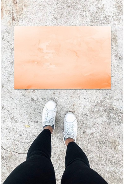 Silkcoat Home Dijital Baskı Pembe Düz Desen Kapı Önü Paspası PS1402