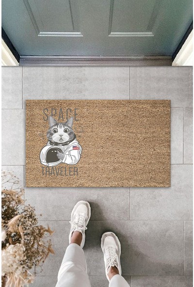 Silkcoat Home Dijital Baskı Kahverengi Space Traveler Astronot Kedi Dekoratif Kapı Paspası PS1332 Silkcoat Home Dijital Baskı Kahverengi Space Traveler Astronot Kedi Dekoratif Kapı Paspası PS1332
