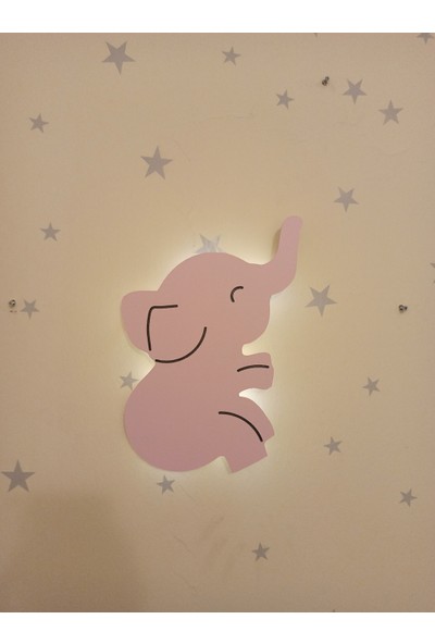 Dekoratif Ahşap Çocuk Odası Ledli Dikfil Gece Lambası