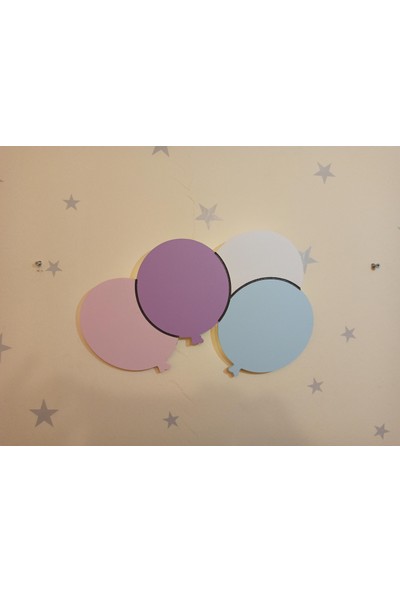 Dekoratif Ahşap Çocuk Odası Ledli Dörtlübalon Gece Lambası