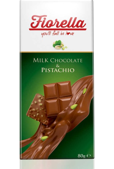 Elvan Fiorella Fıstıklı Tablet Çikolata 80 gr x 10'lu