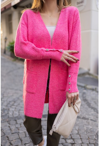 Deniz Tapan Butik Kolları Taş Detaylı Hırka