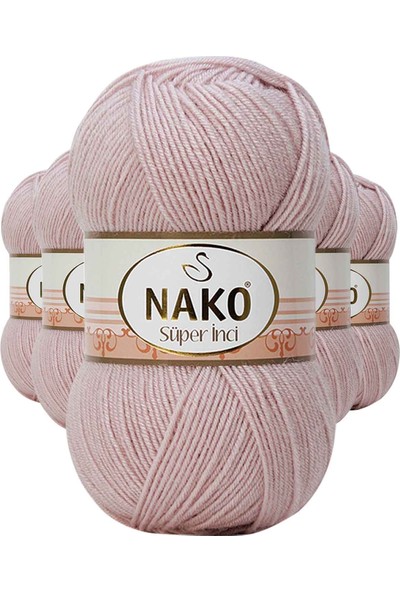 Nako 5 Adet Süper Inci El Örgü Ipi 100 gr Gül Goncası 318 Nako 5 Adet Süper Inci El Örgü Ipi 100 gr Gül Goncası 318