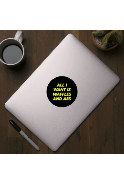 Fizello All Want is Waffles And Abs Sticker
