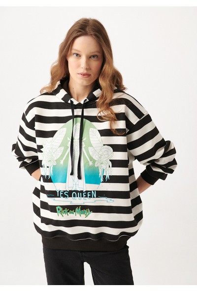 Mavi Kadın Rick And Morty Baskılı Siyah Sweatshirt 1610557-81572