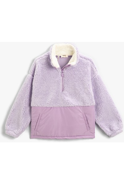 Koton Kız Çocuk Peluş Kanguru Cepli Sweatshirt