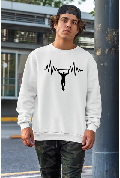 Unisex Barfiks Temalı Baskılı Sweatshirt