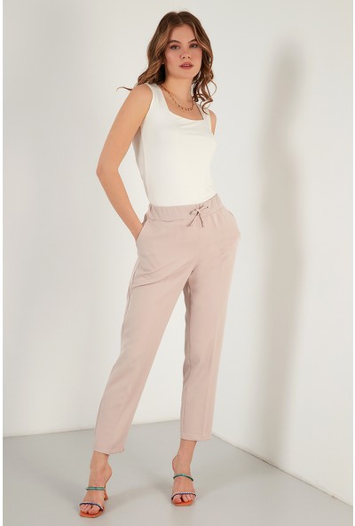 Lela Yüksek Bel Belden Bağlamalı Cepli Pantolon Kadın Pantolon 6050024
