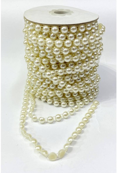 Hayalperest Boncuk Plastik Şerit Yarım Inci 8 mm 10 mt Hayalperest Boncuk Plastik Şerit Yarım Inci 8 mm 10 mt