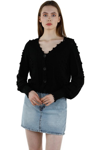 Açelya Ponpon Desenli Hırka (F1)