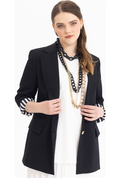 Galaksi Gala-Xi Blazer Uzun Ceket 1000 - Siyah