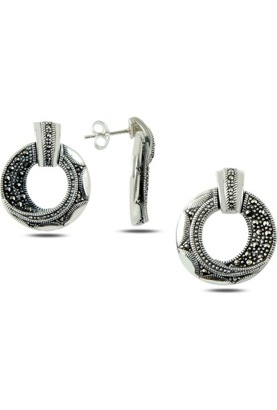 Gümüşhan Gümüş Markazit Taşlı Çember Set