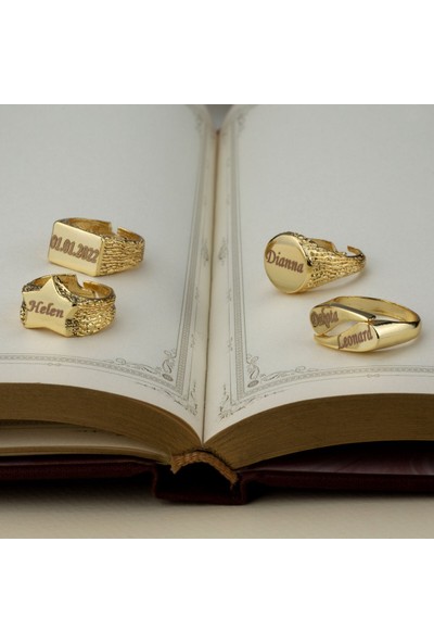 Gümüşistan 14 Ayar Altın Kaplama Isimli Ayarlanabilir Yüzük Gümüşistan 14 Ayar Altın Kaplama Isimli Ayarlanabilir Yüzük