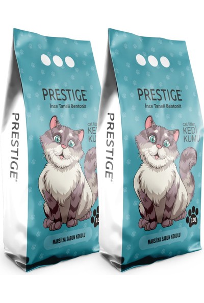 Prestige Marsilya Sabunu Kokulu Doğal Kedi Kumu 10 Lt x 2 Adet Prestige Marsilya Sabunu Kokulu Doğal Kedi Kumu 10 Lt x 2 Adet