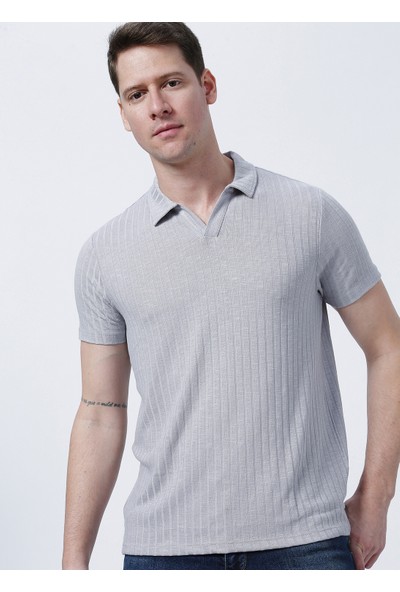 Fabrika Polo T-Shirt, 2xl, Gri Melanj