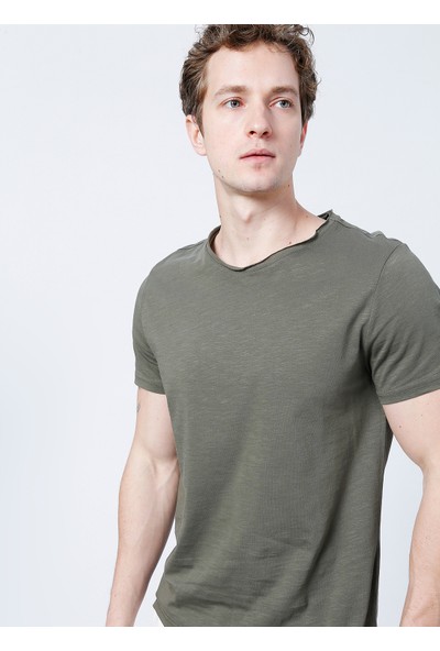 Aeropostale Bisiklet Yaka Standart Kalıp Düz Haki Erkek T-Shirt - HARMONY_22