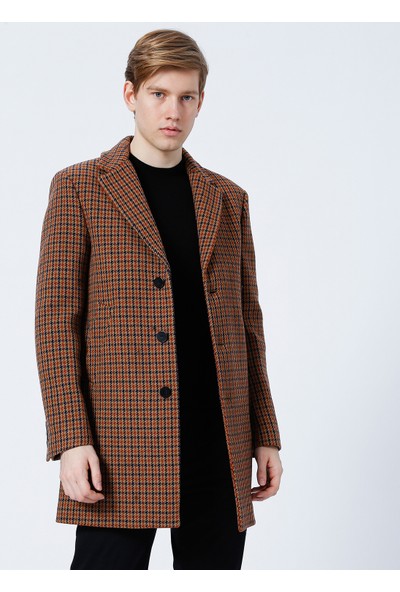 Paltoi 9336 Mono Yaka Standart Kalıp Düz Deve Tüyü Melanj Erkek Kaban