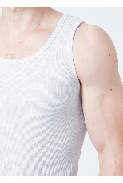 The Don Slim Fit Düz Açık Gri Erkek Atlet - 100TDNATL007005XL