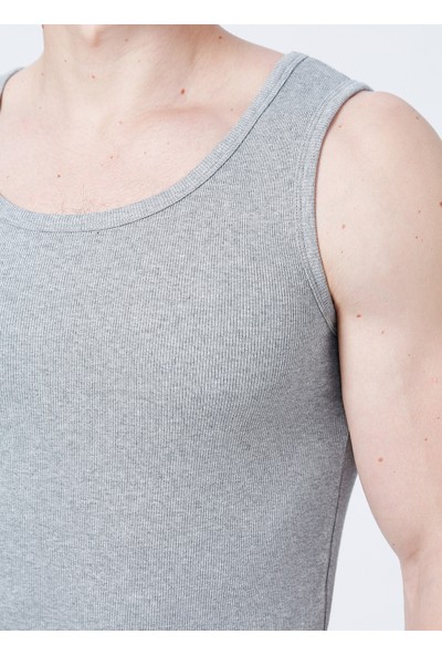 The Don Slim Fit Düz Gri Erkek Atlet - 100TDNATL007103XXL