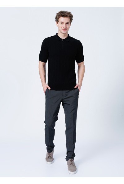 Altınyıldız Classics Polo Yaka Standart Kalıp Çizgili Siyah Erkek Kazak - 4A4922200008 Altınyıldız Classics Polo Yaka Standart Kalıp Çizgili Siyah Erkek Kazak - 4A4922200008