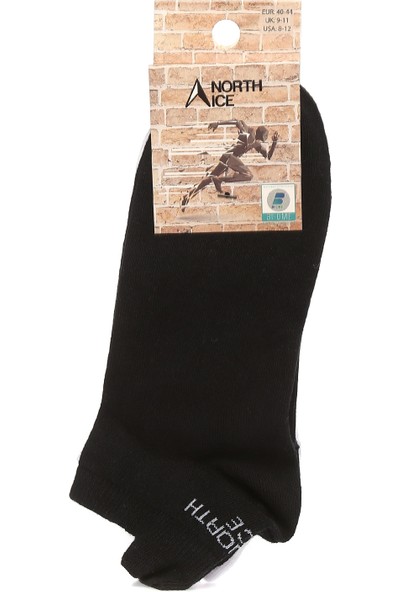North Ice Normal Kalıp Düz Siyah - Beyaz Erkek 2''li Çorap