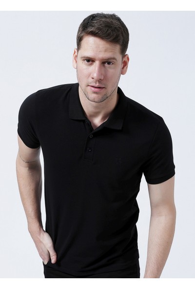 Fabrika Basic Düz Siyah Erkek Polo T-Shirt - BORAMIR-Y Fabrika Basic Düz Siyah Erkek Polo T-Shirt - BORAMIR-Y