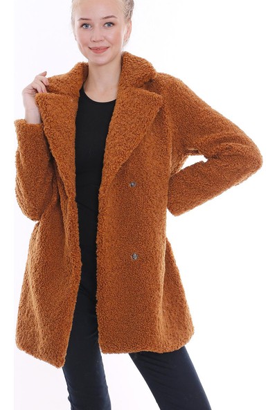 Trend Studio Redpoint RP51 Italyan Yaka Normal Kalıp Düz Kahve Kadın Kürk Kaban Trend Studio Redpoint RP51 Italyan Yaka Normal Kalıp Düz Kahve Kadın Kürk Kaban