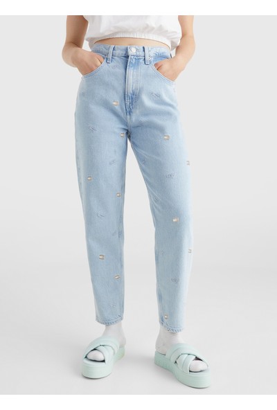 Tommy Jeans DW0DW123831CE Yüksek Bel Mom Fit Mavi Kadın Denim Pantolon Tommy Jeans DW0DW123831CE Yüksek Bel Mom Fit Mavi Kadın Denim Pantolon