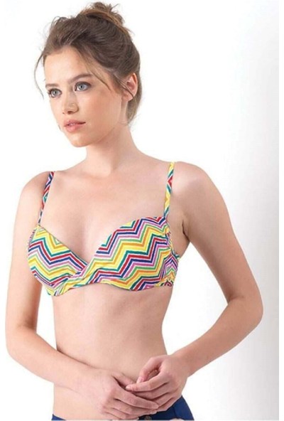 Blackspade Bikini Üst 8419 Çıkarılabilir Destekli - Neon Leopar Desenli