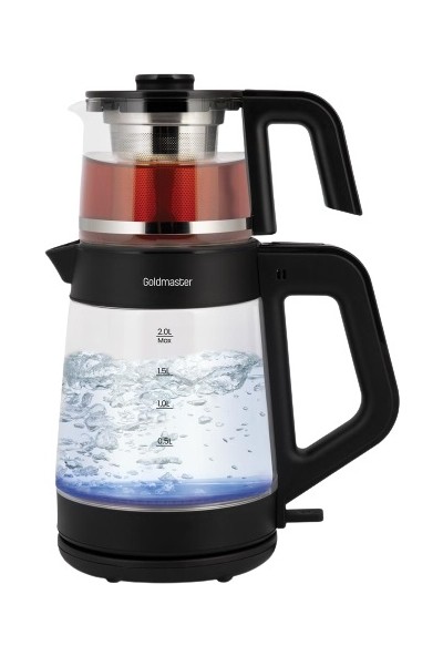 Goldmaster GM8320S Çınar 1900W Geniş Hazneli Demlikli Cam Çay Makinesi ve Işıklı Su Isıtıcısı Siyah Goldmaster GM8320S Çınar 1900W Geniş Hazneli Demlikli Cam Çay Makinesi ve Işıklı Su Isıtıcısı Siyah