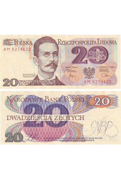 Benim Koleksiyonum Polonya, 20 Zloti (1982) P#149B Çil Eski Yabancı Kağıt Para Benim Koleksiyonum Polonya, 20 Zloti (1982) P#149B Çil Eski Yabancı Kağıt Para