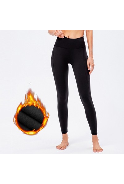 Real Me 12365 Polar Astarlı Termal Yüksek Bel Spor Tayt - Siyah/xxl (Yurt Dışından)