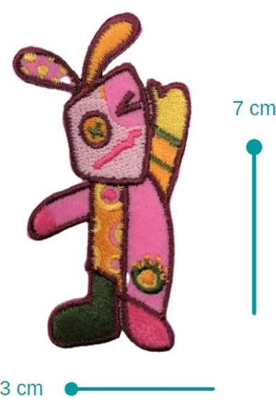 Hobigun Kırkyamalı Tavşan Aplik- Ütü Ile Yapışan Dokuma Arma