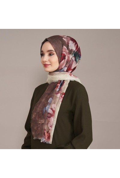 Monalisa Flamlı Digital Dg-Ks 0983 12 Somon-Petrol Şal