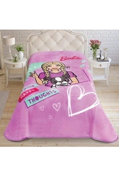 Taç Lisanslı Barbie Happy Battaniye