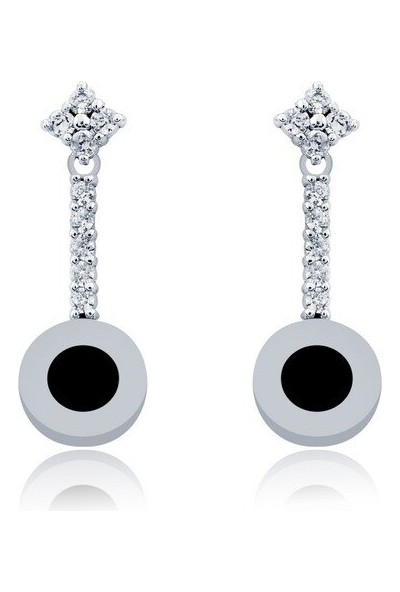 Tektaş Beyaz Altın 14 Ayar Sallantılı Küpe