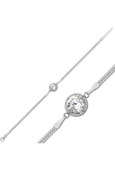 Gumush Gümüş Tektaş Bayan Bileklik