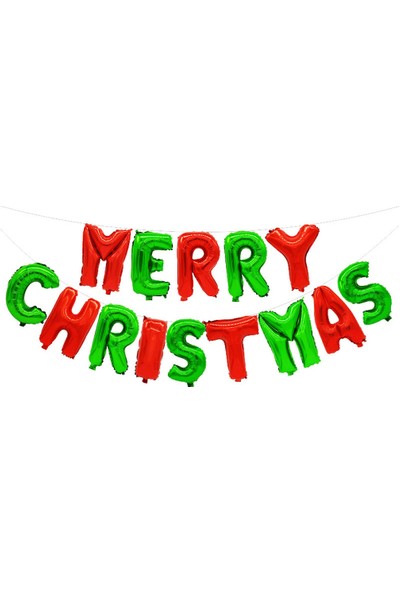 Allfun 14'lü Merry Christmas Mektup Balon Kiti Mylar Balon Noel Partisi Dekorasyon Için (Yurt Dışından)