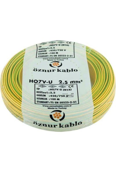Öznur 100mt 2,5mm2 Nya Kırmızı Tesisat Kablosu Öznur Marka Öznur 100mt 2,5mm2 Nya Kırmızı Tesisat Kablosu Öznur Marka