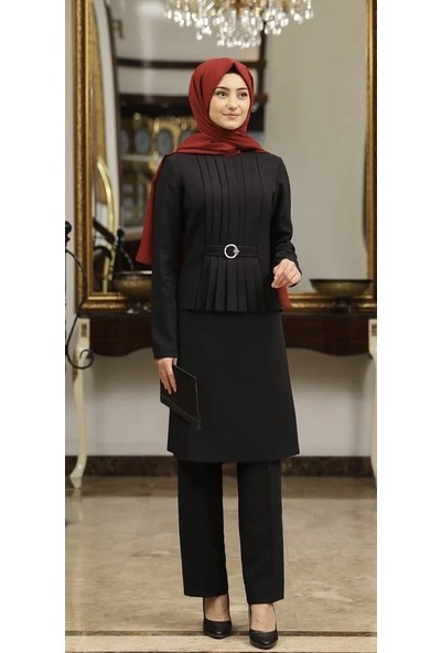 Miss Aymina Drape Tunik Pantolon Ikili Takım RBYSASLTKMSYH02